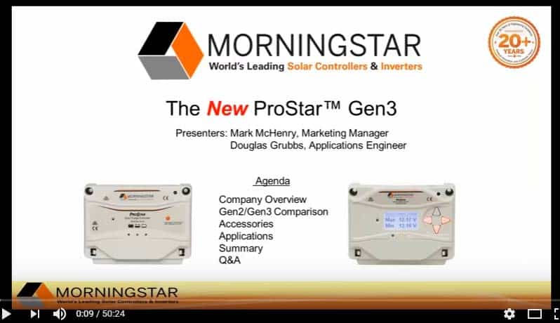 New ProStar™ Gen 3 PWM Solar Charge Controller - Morningstar Corporation