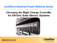 Using The Right Charge Controller For Maximum Power - Morningstar ...