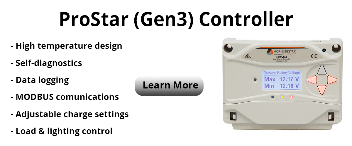 New Morningstar ProStar™ Gen3 Charge Controller - Morningstar Corporation