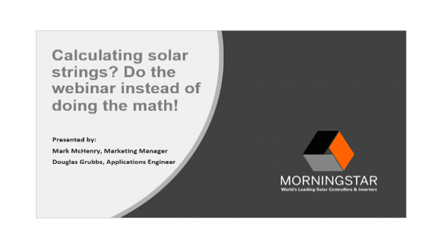 Calculating solar strings? Do the webinar instead of doing the math ...