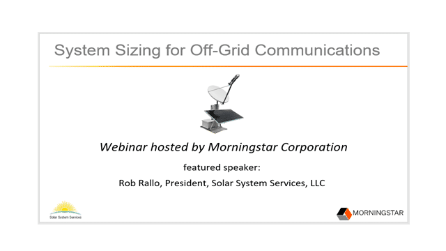 Everything you need to know to design and size an off-grid telecom ...